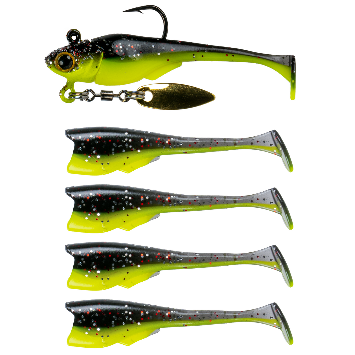 Pecos Underspin Jighead - Willow Version - Black Neon – 6th Sense Fishing